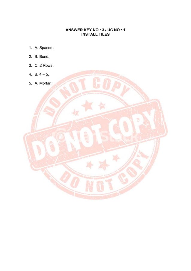 TILE SETTING NC II | PDF