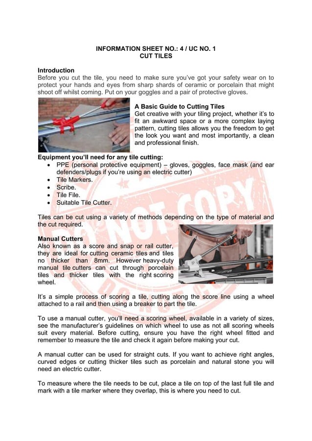 TILE SETTING NC II | PDF