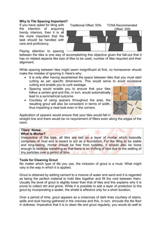 TILE SETTING NC II | PDF