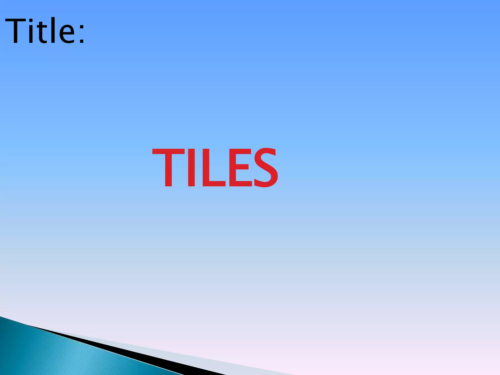 Tiles presentation | PPTX