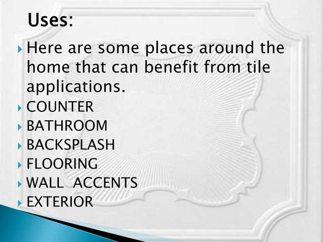 Tiles presentation | PPTX | Painting | Arts and Crafts