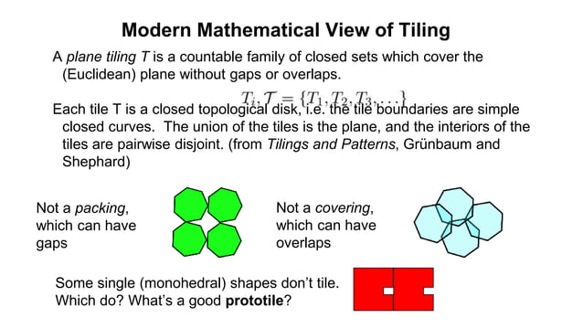 Tilings in Art, Math and Science - Bob Culley | PPT