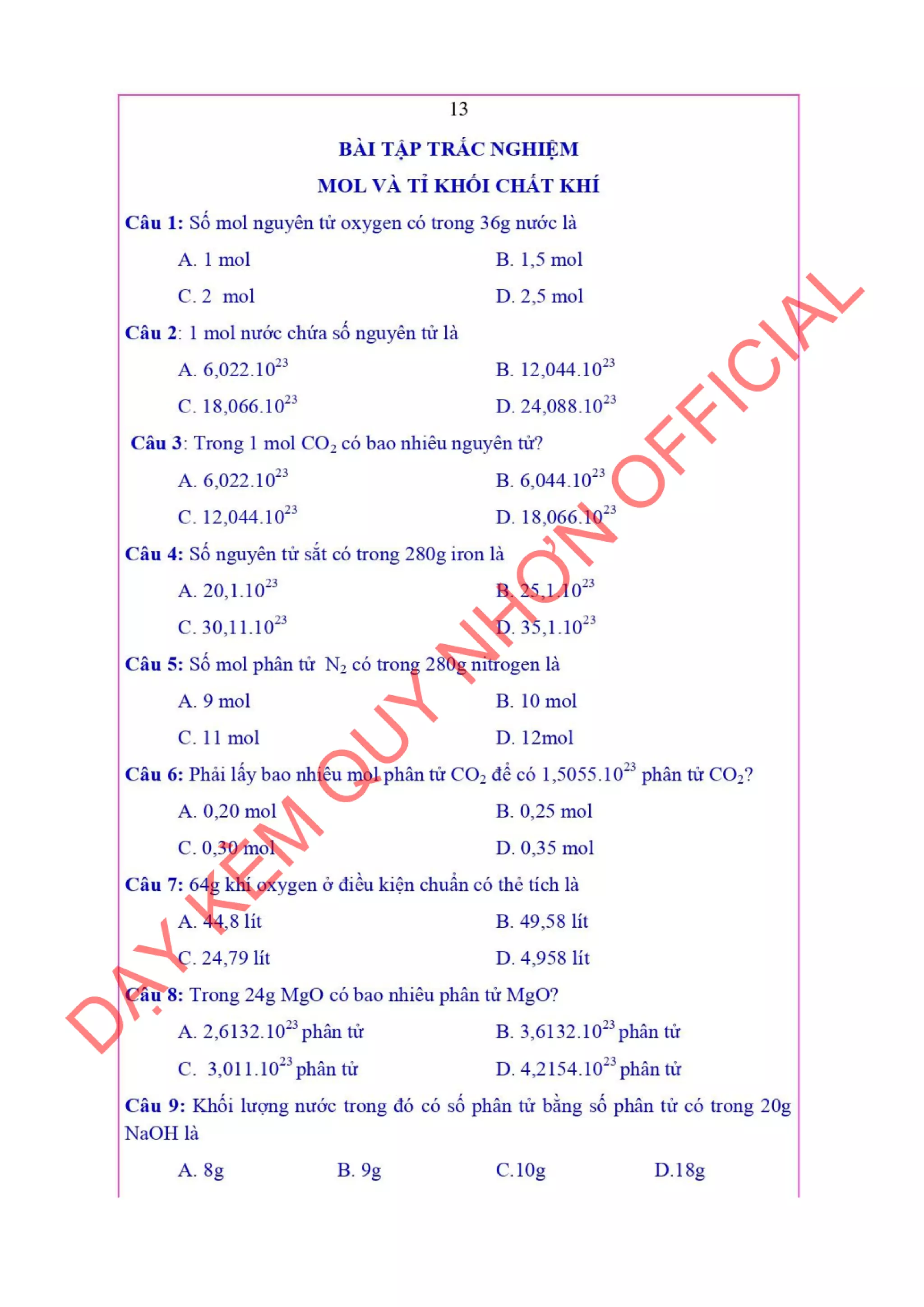TÀI LIỆU BỒI DƯỠNG + BÀI TẬP TRẮC NGHIỆM KHOA HỌC TỰ NHIÊN 8 - PHẦN HÓA HỌC - CHƯƠNG TRÌNH GDPT ...
