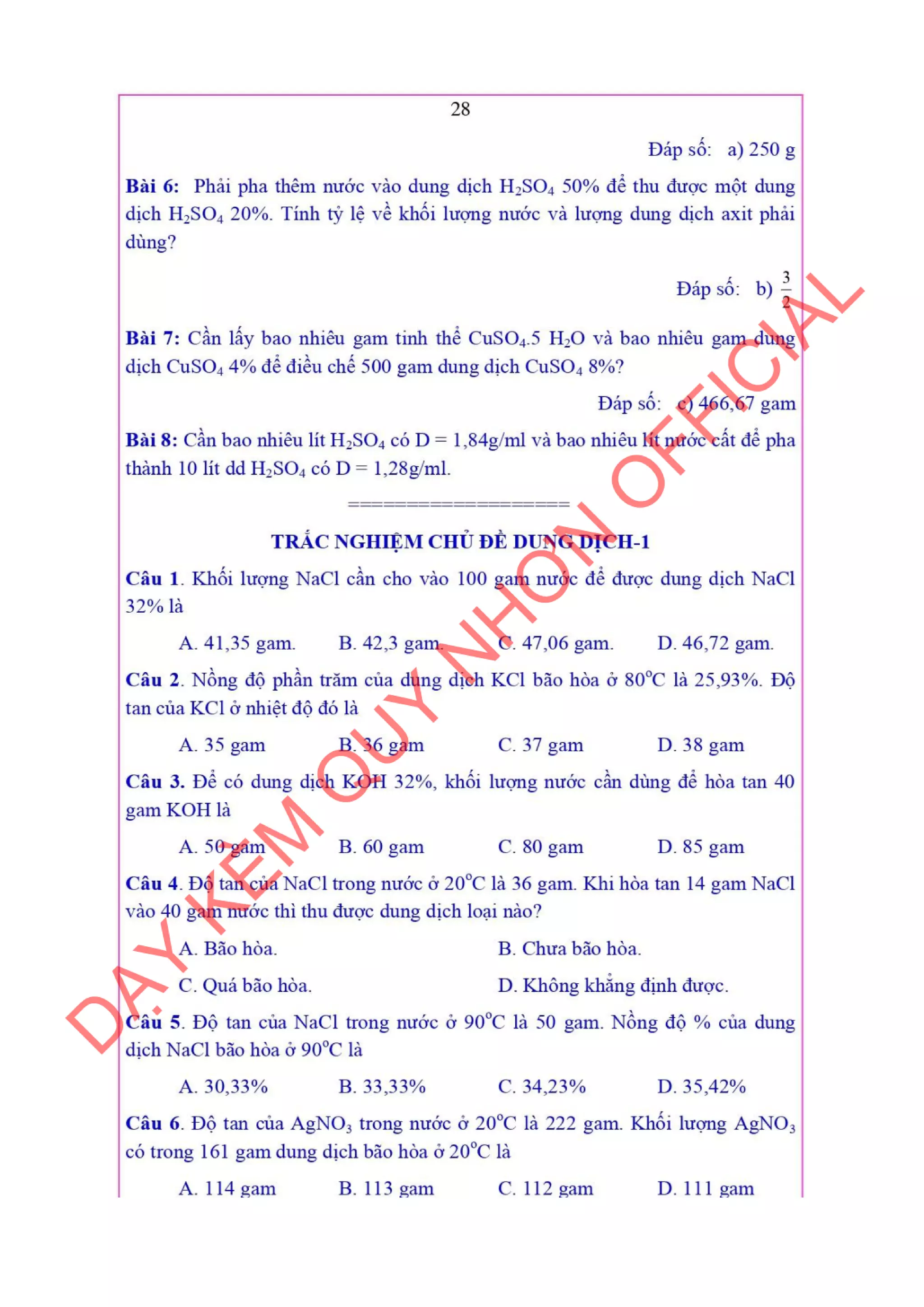 TÀI LIỆU BỒI DƯỠNG + BÀI TẬP TRẮC NGHIỆM KHOA HỌC TỰ NHIÊN 8 - PHẦN HÓA HỌC - CHƯƠNG TRÌNH GDPT ...