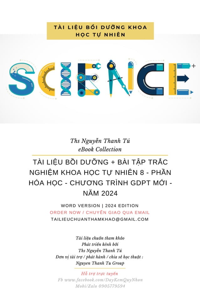 TÀI LIỆU BỒI DƯỠNG + BÀI TẬP TRẮC NGHIỆM KHOA HỌC TỰ NHIÊN 8 - PHẦN HÓA HỌC - CHƯƠNG TRÌNH GDPT ...