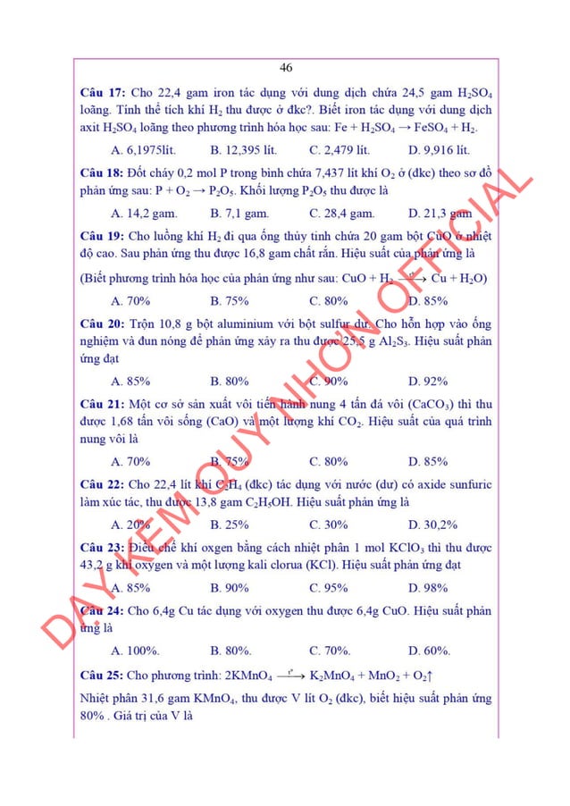 TÀI LIỆU BỒI DƯỠNG + BÀI TẬP TRẮC NGHIỆM KHOA HỌC TỰ NHIÊN 8 - PHẦN HÓA HỌC - CHƯƠNG TRÌNH GDPT ...