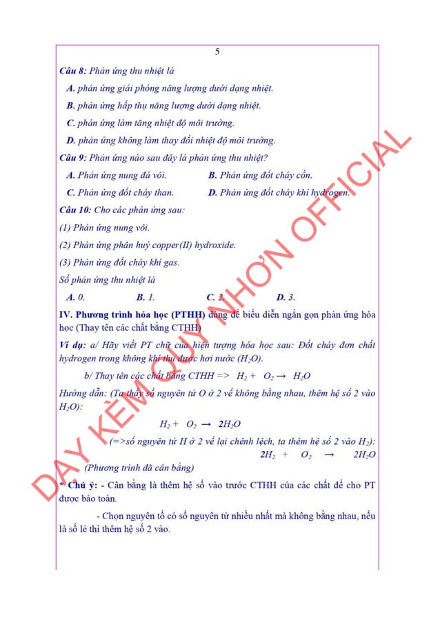 TÀI LIỆU BỒI DƯỠNG + BÀI TẬP TRẮC NGHIỆM KHOA HỌC TỰ NHIÊN 8 - PHẦN HÓA HỌC - CHƯƠNG TRÌNH GDPT ...