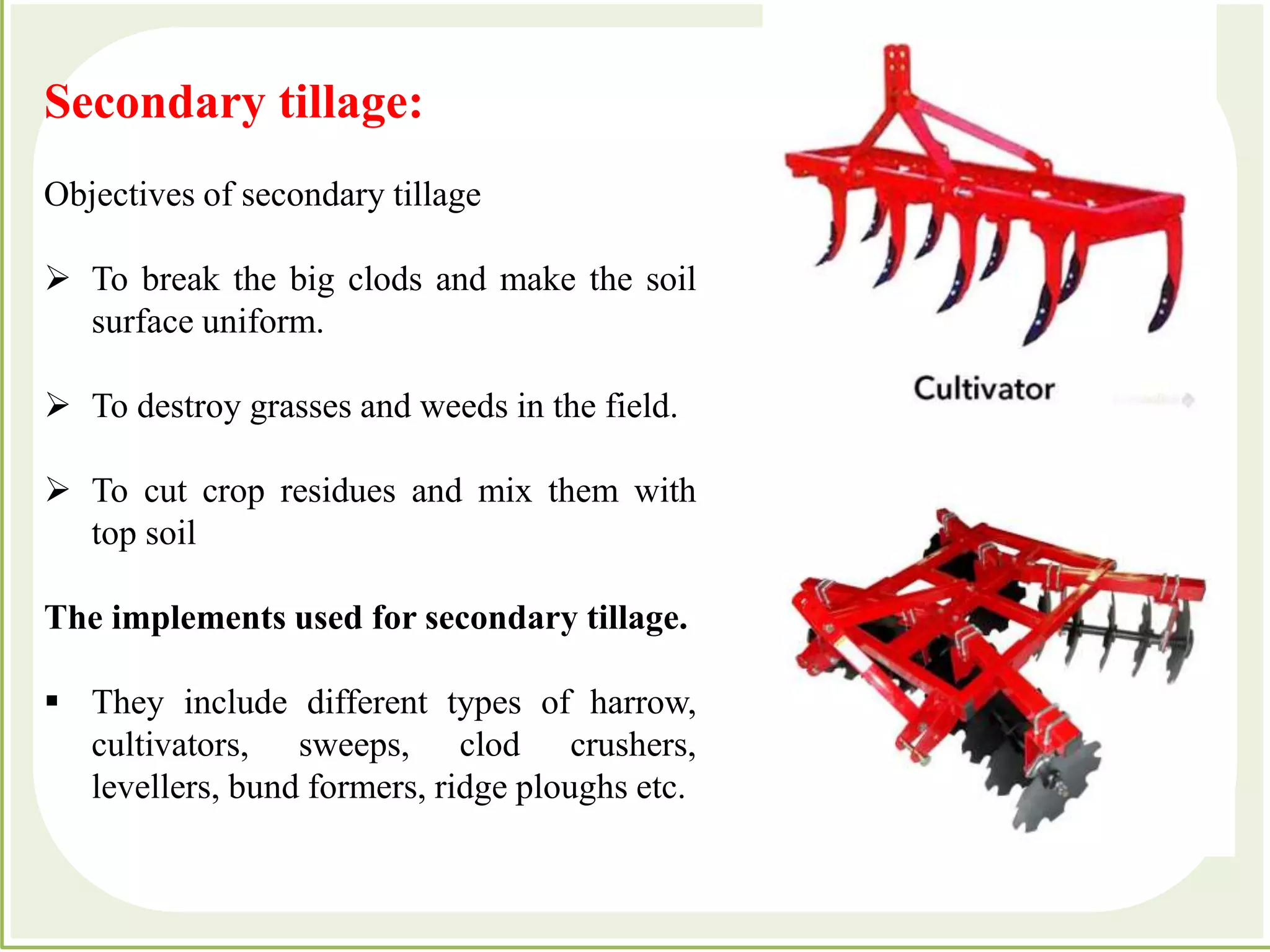 Farm Power And Machinery TILLAGE | PPTX