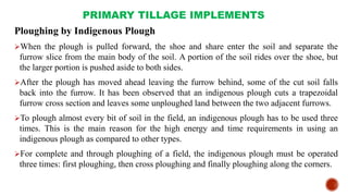 Tillage and Primary Tillage Implements | PPTX