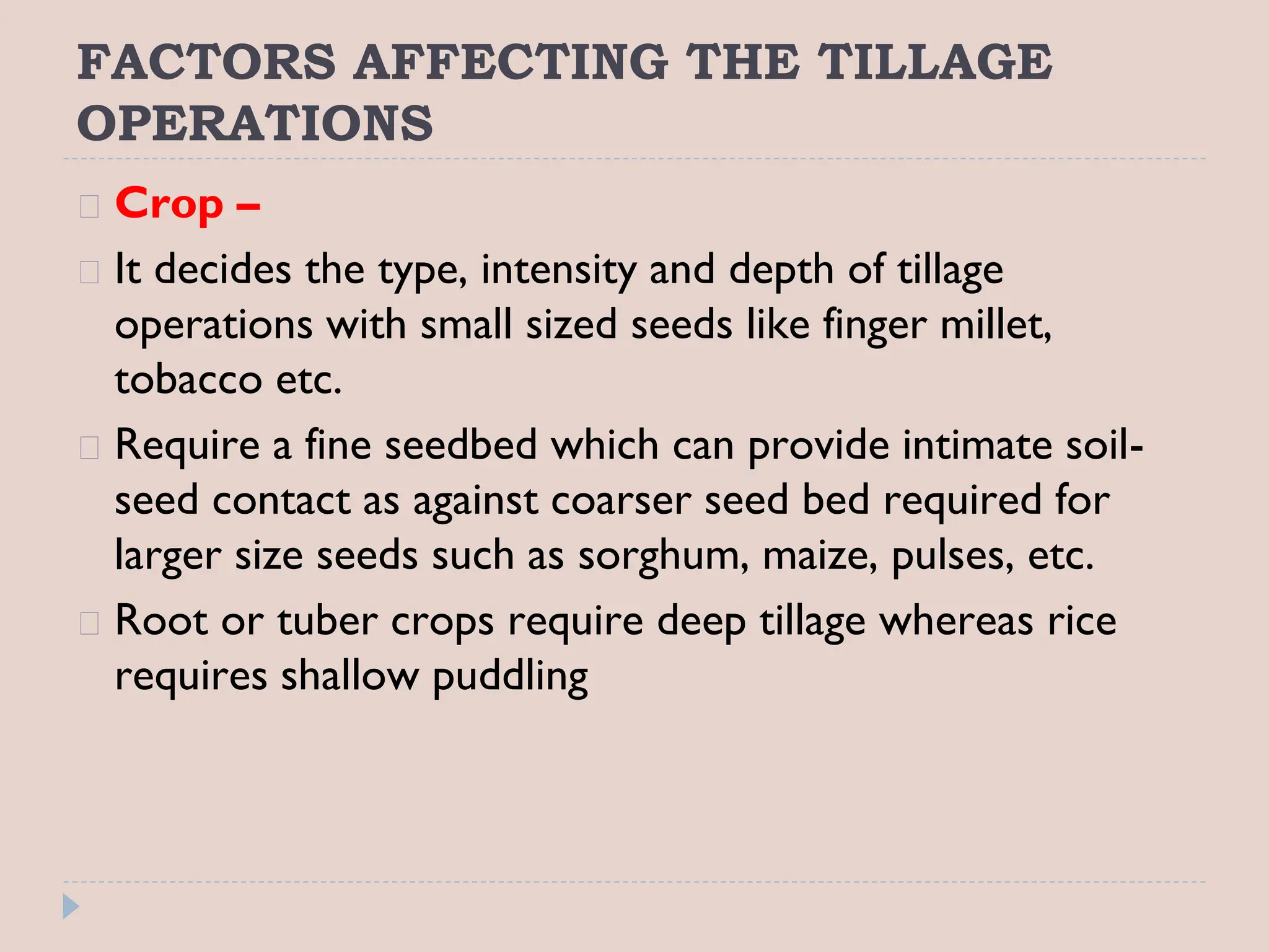 Tillage practices for an agricultural field | PPT