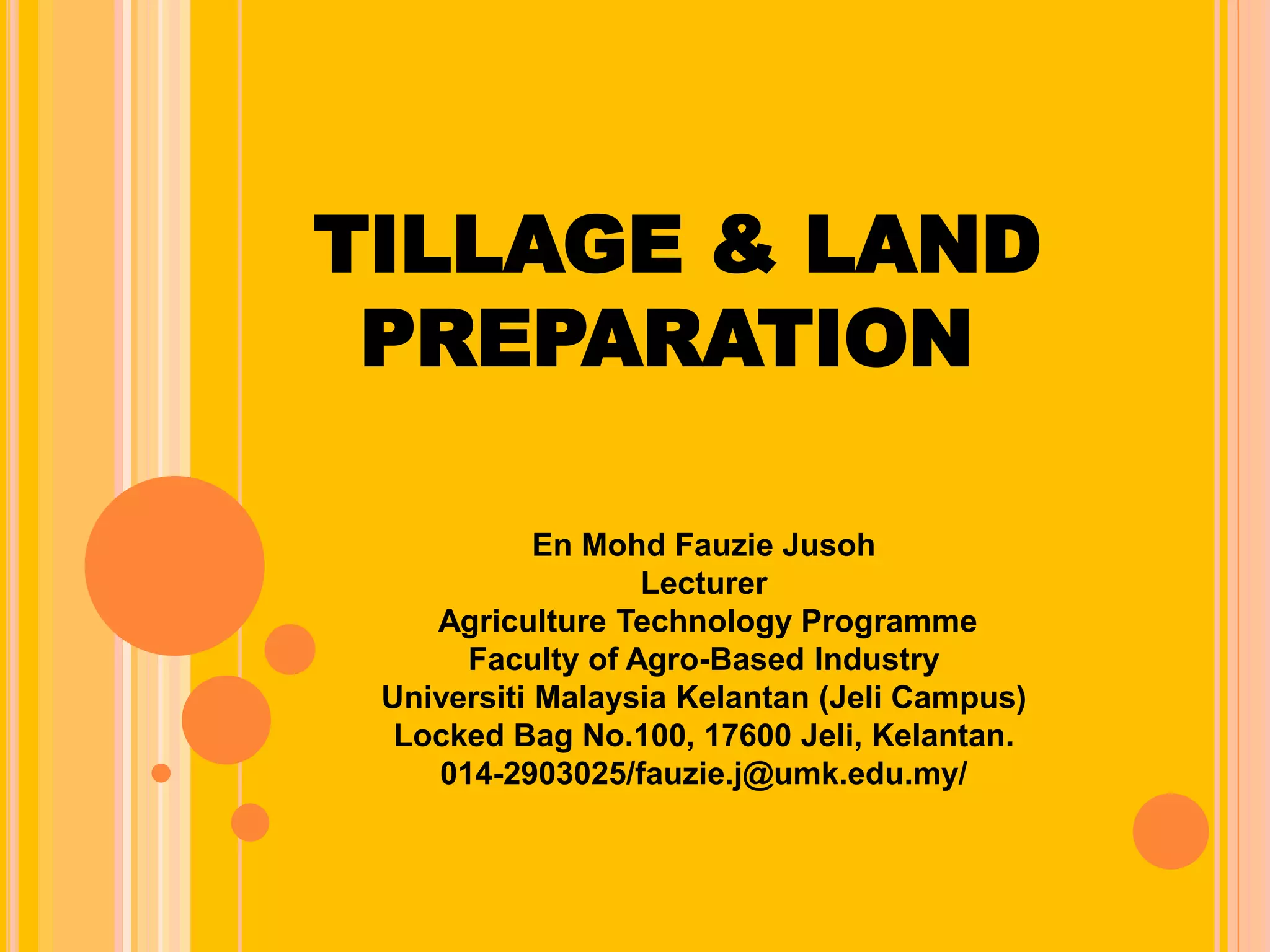 Tillage & land preparation | PPTX