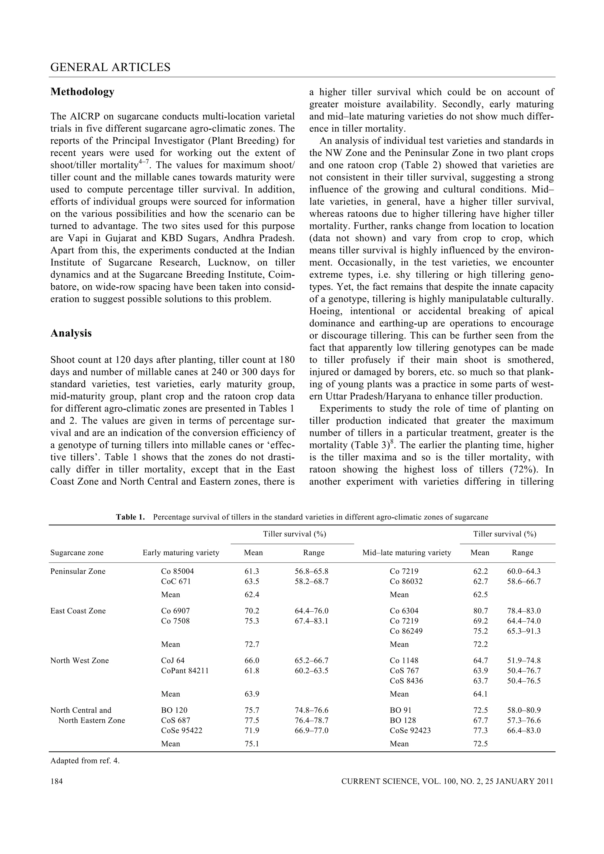 Tiller dynamics in sugarcane | PDF