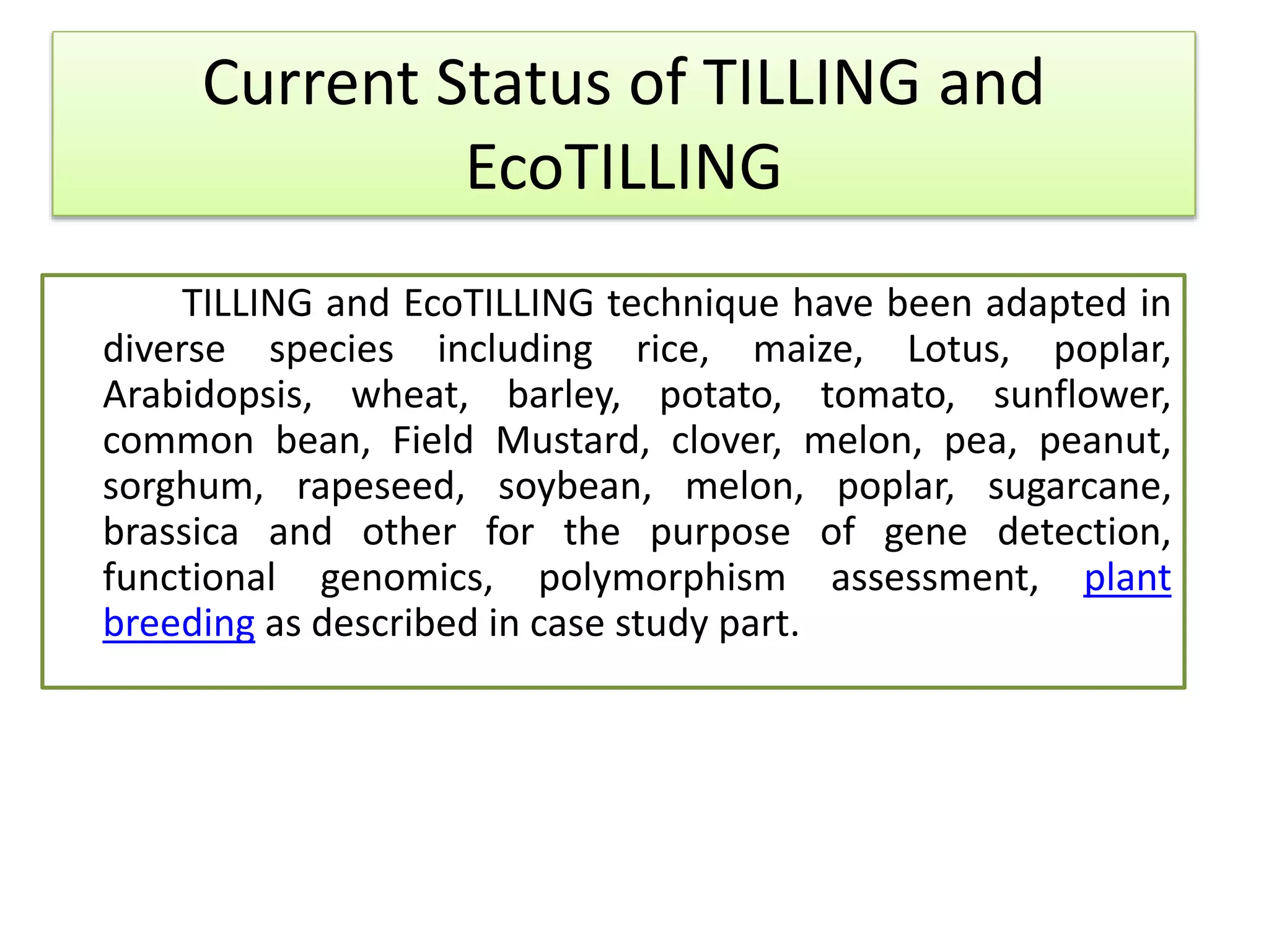 Tilling and ecotilling | PPTX