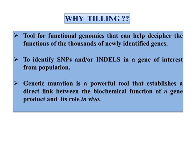 TILLING & ECO-TILLING | PPTX | Genetics | Science
