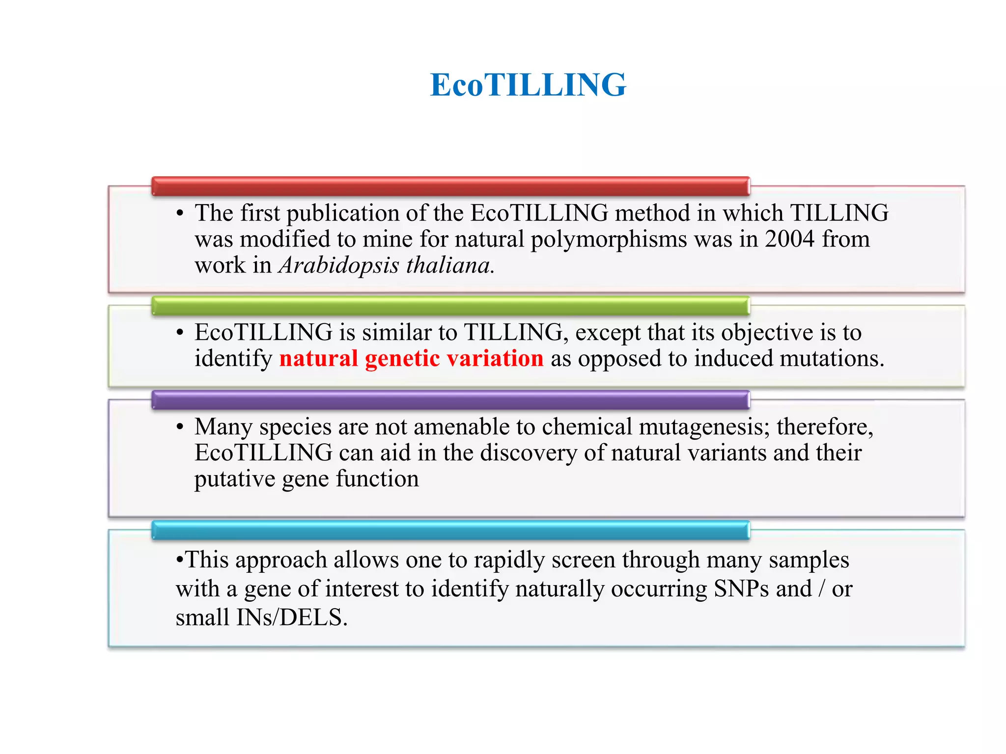 Tilling and Ecotilling for crop improvement | PPTX