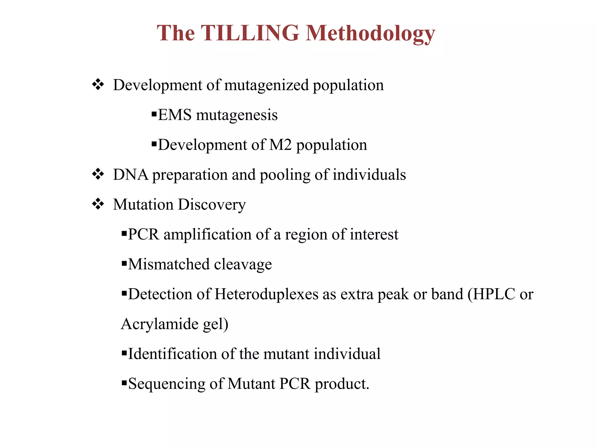 Tilling and Ecotilling for crop improvement | PPTX