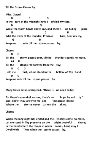 Till the storm passes by | DOCX