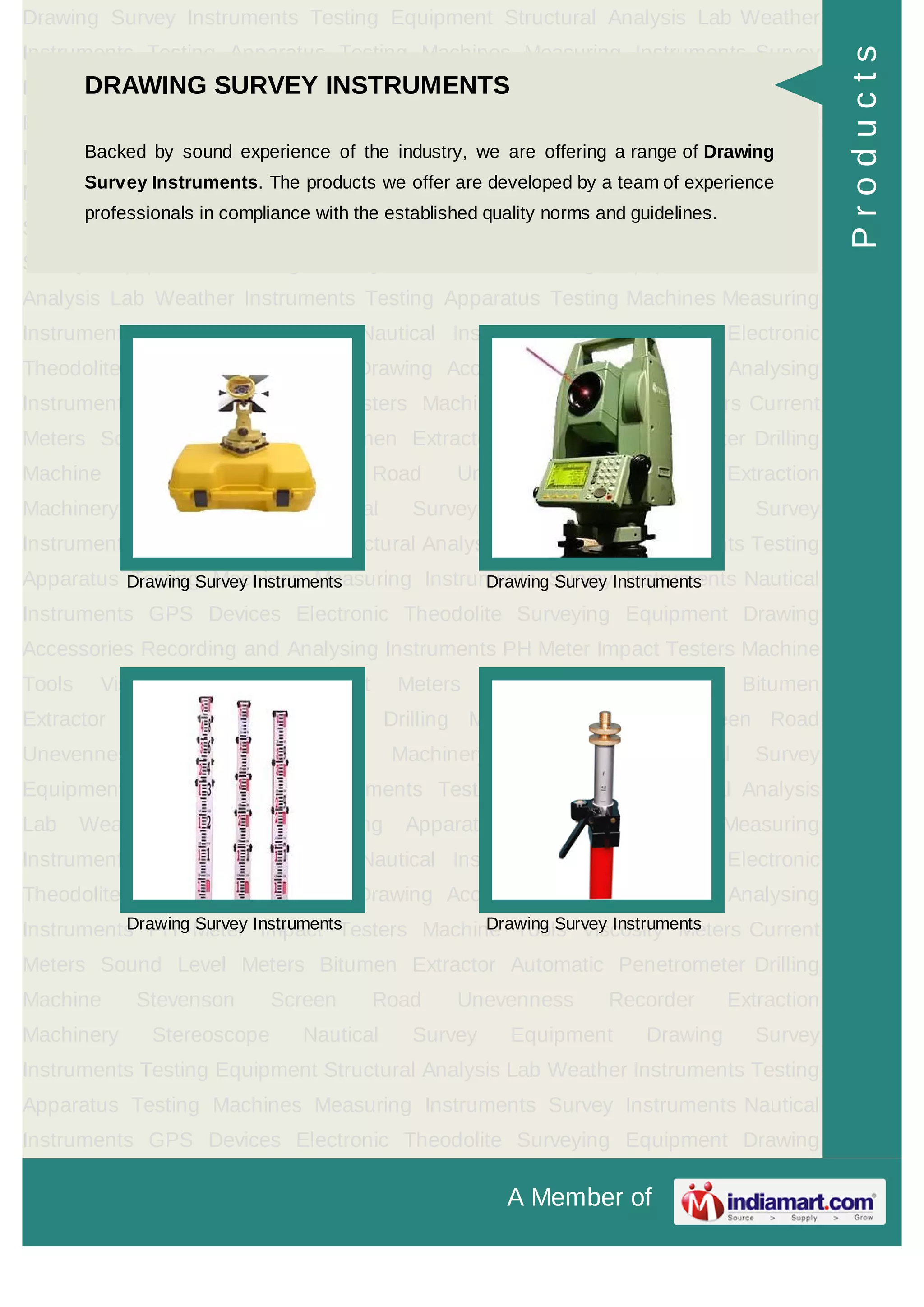 Tilok Chand Narsingh Lal, Roorkee, Drawing Survey Instruments | PDF