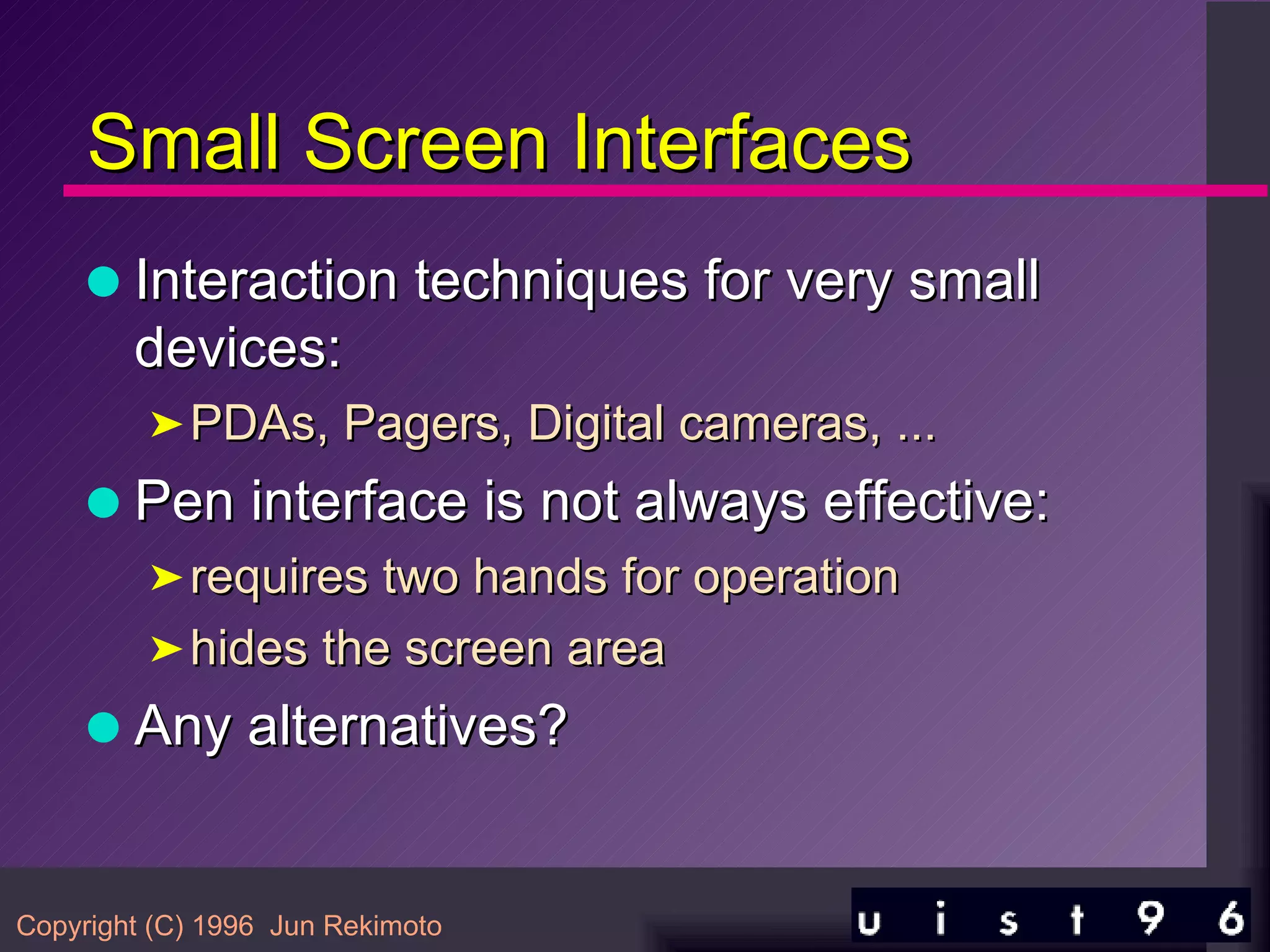 Tilting Operations for Small Screen Interfaces | PPT