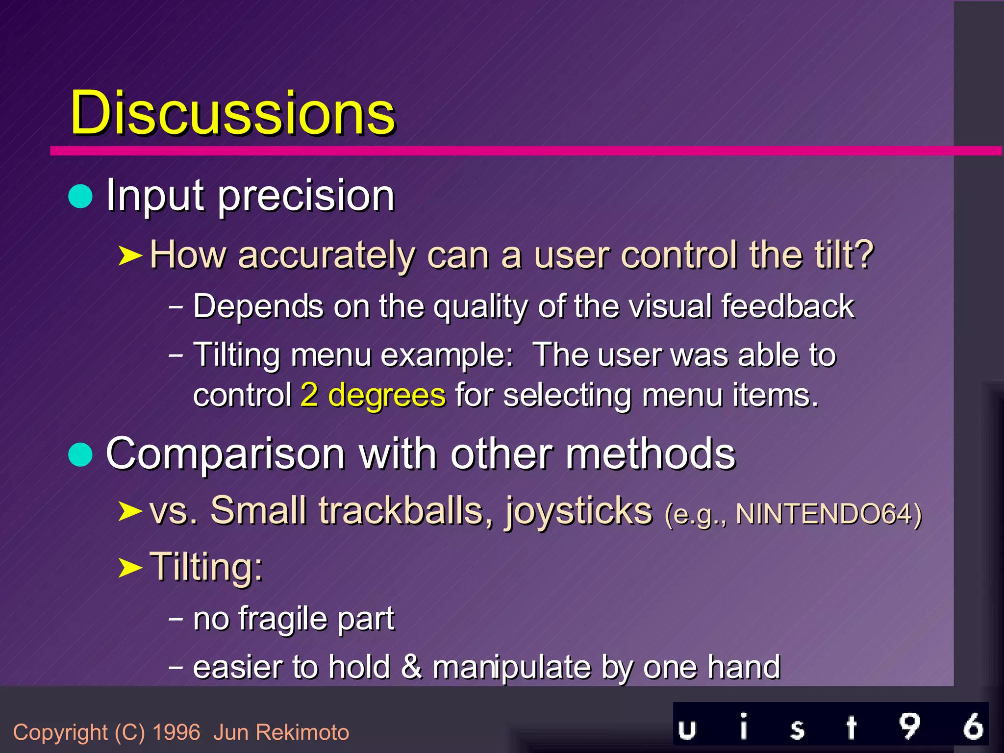 Tilting Operations for Small Screen Interfaces | PPT