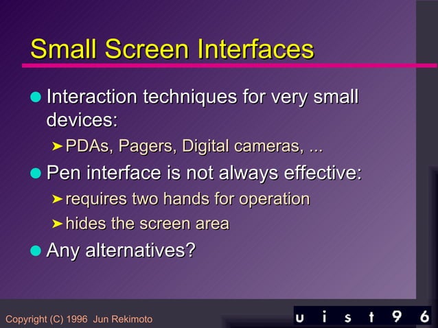 Tilting Operations for Small Screen Interfaces | PPT