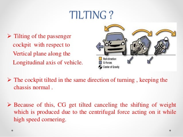Tilting of vehicle