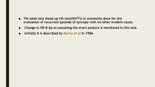 TILT TABLE TEST PRESENTATION.pptx | Heart and Cardiovascular Diseases ...