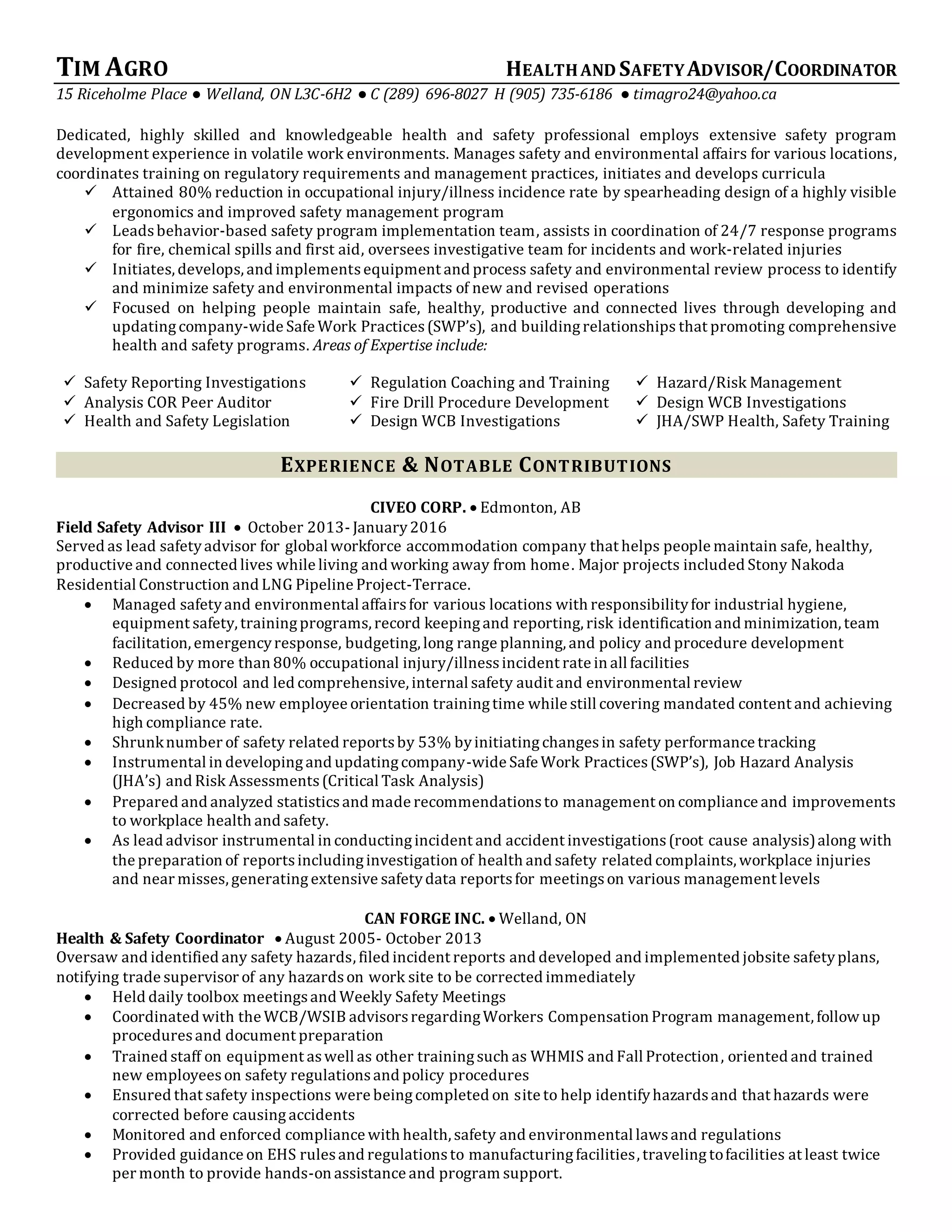 Tim agro-resume1 | DOCX