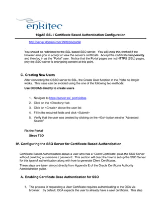 SSL Setup for Oracle 10g AS | PDF