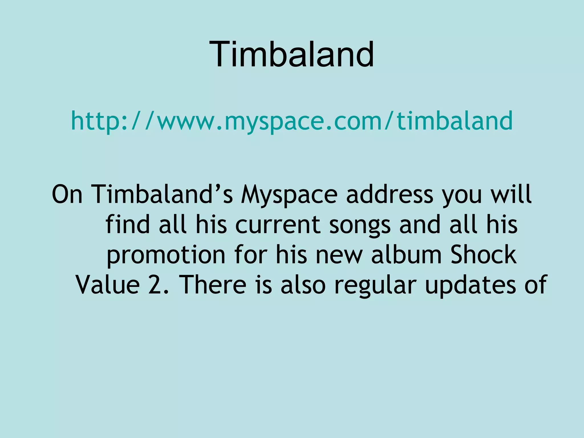 Timbaland album release | PPT