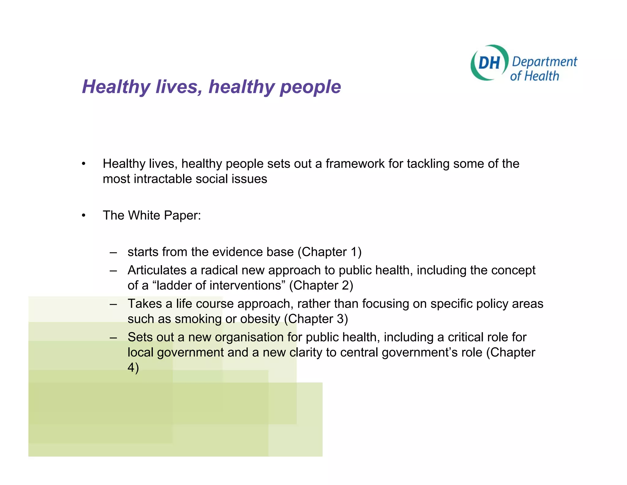 Tim Baxter: Healthy lives healthy people: Healthy lives healthy people | PPT