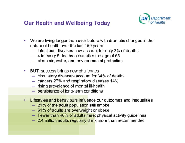 Tim Baxter: Healthy lives healthy people: Healthy lives healthy people | PPT