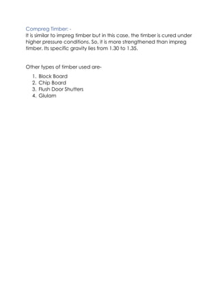 Timber and its Types | PDF