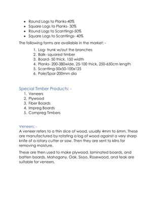 Timber and its Types | PDF