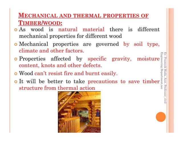 Timber civil engineering material - asst. proff. pramesh hada | PDF