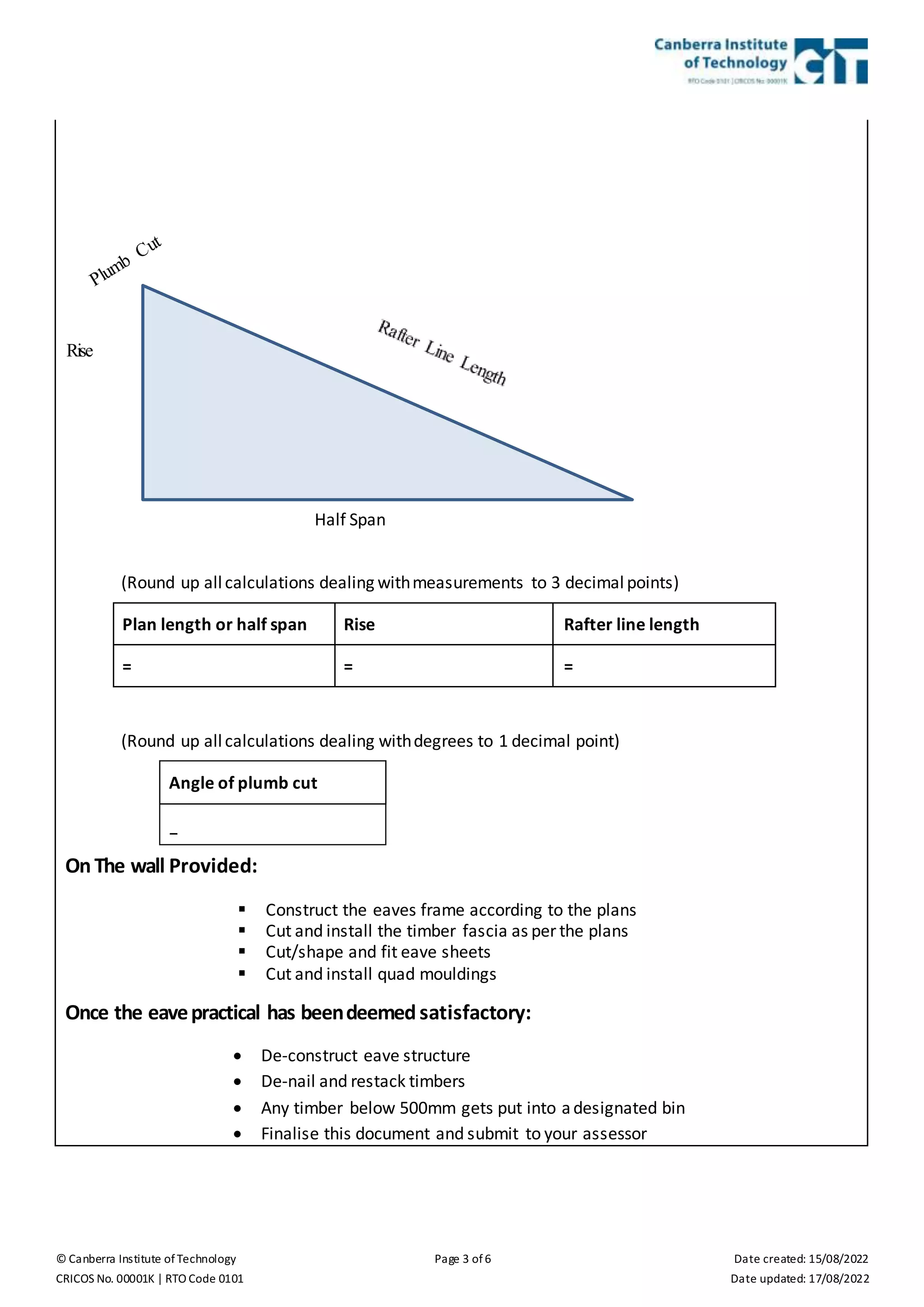 Practical Assessment-Construct Eaves-Boxed eaves | DOCX