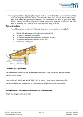 Practical Assessment-Construct Eaves-Boxed eaves | DOCX