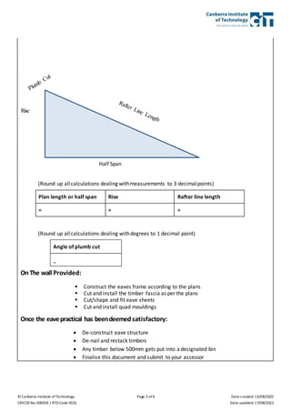 Practical Assessment-Construct Eaves-Boxed eaves | DOCX