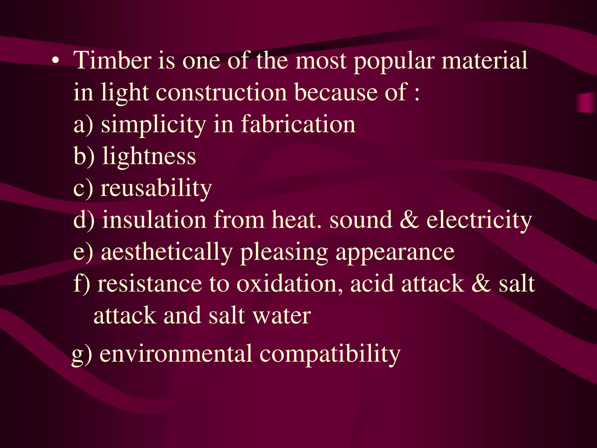 Timber, its use and conections | PDF