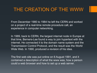 Tim Berners Lee, by Filippo C. | PPTX | Computing | Technology & Computing