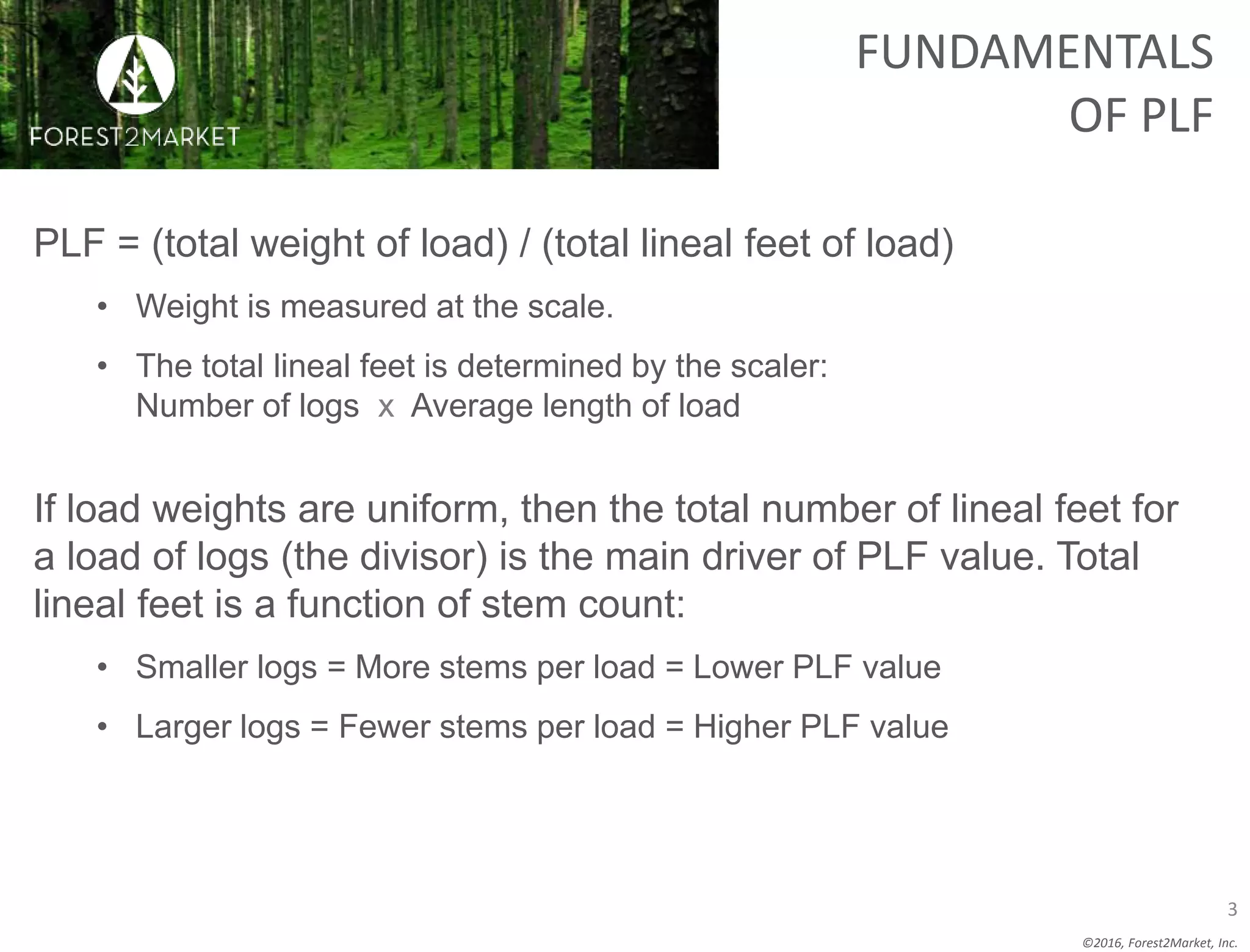 Timber Pricing by Log Size or Lineal Foot PLF | PPTX