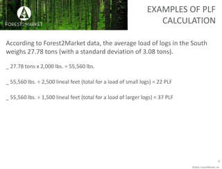 Timber Pricing by Log Size or Lineal Foot PLF | PPTX