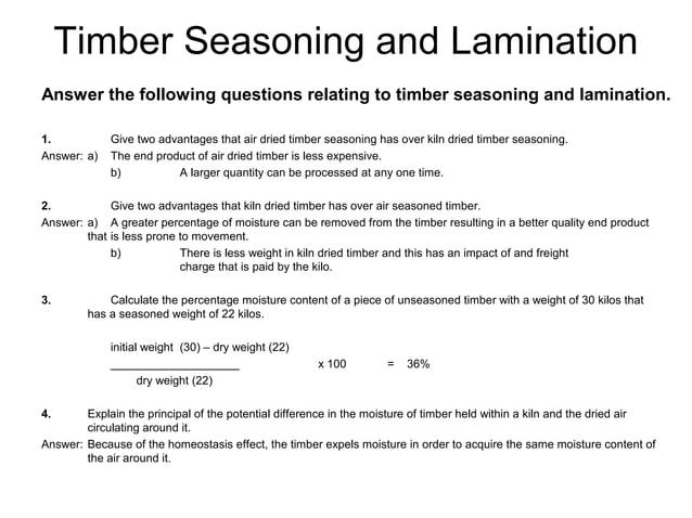 Timber seasoning | PPT