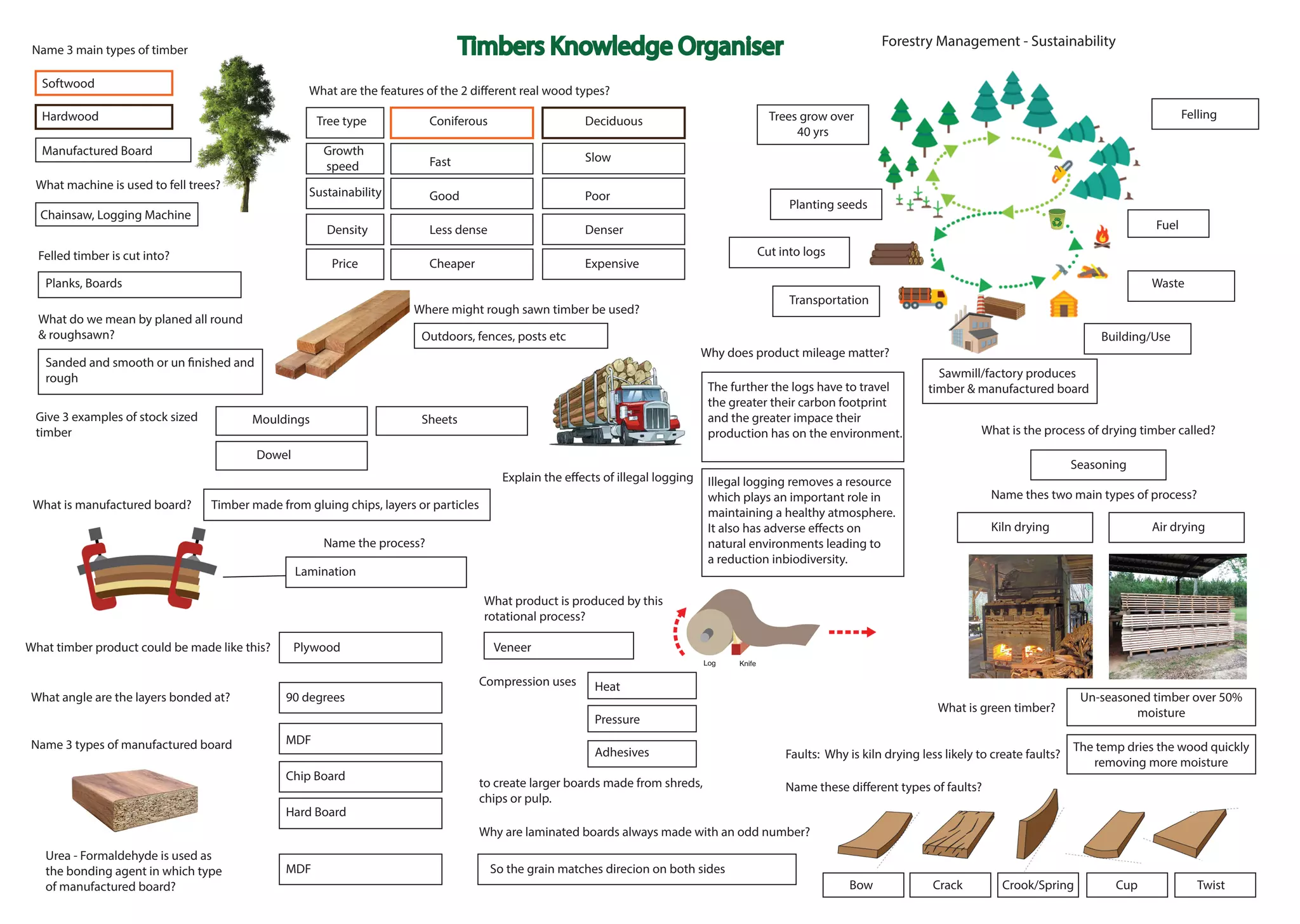 Timbers knowledge organiser - answers | PDF
