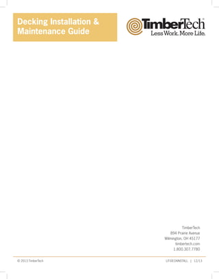 TimberTech Decking Install Guide | PDF | Woodworking | Arts and Crafts