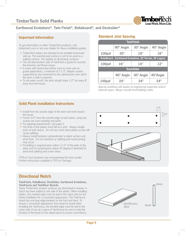 TimberTech Decking Install Guide | PDF | Woodworking | Arts and Crafts