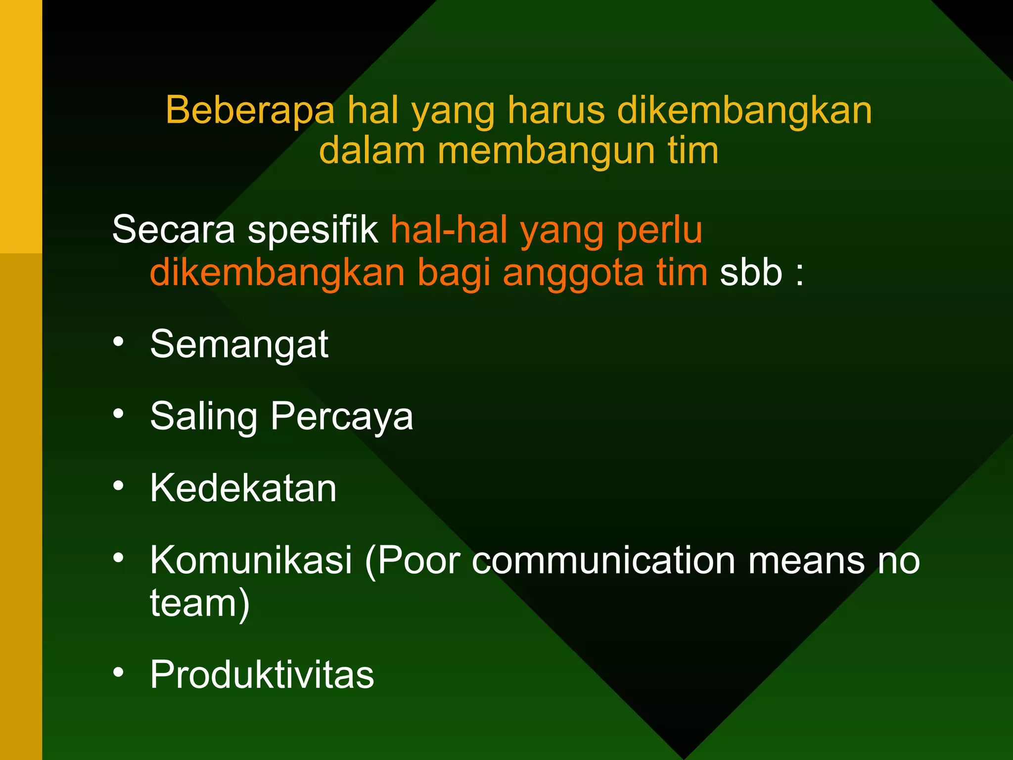 Tim building (membangun tim) | PPT