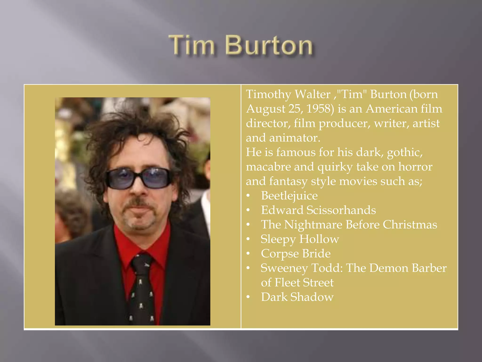 Tim burton auteur theory | PPTX