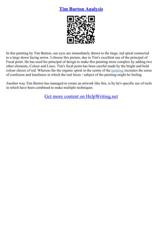 Tim Burton Essay | PDF