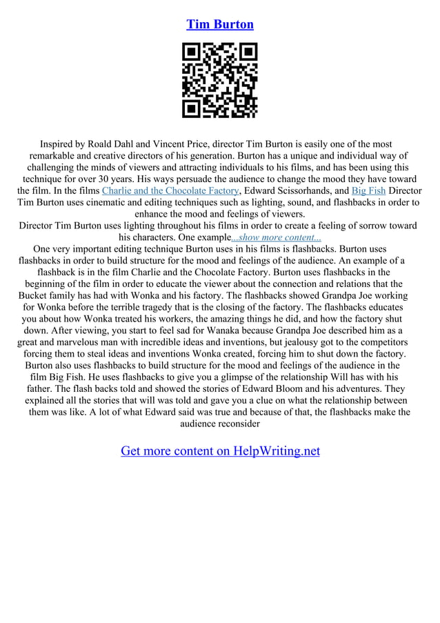 Tim Burton Essay | PDF